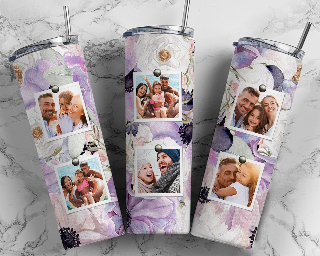 Floral Print Tumbler Wrap for Photos PNG Tumbler Design Add Pictures ...