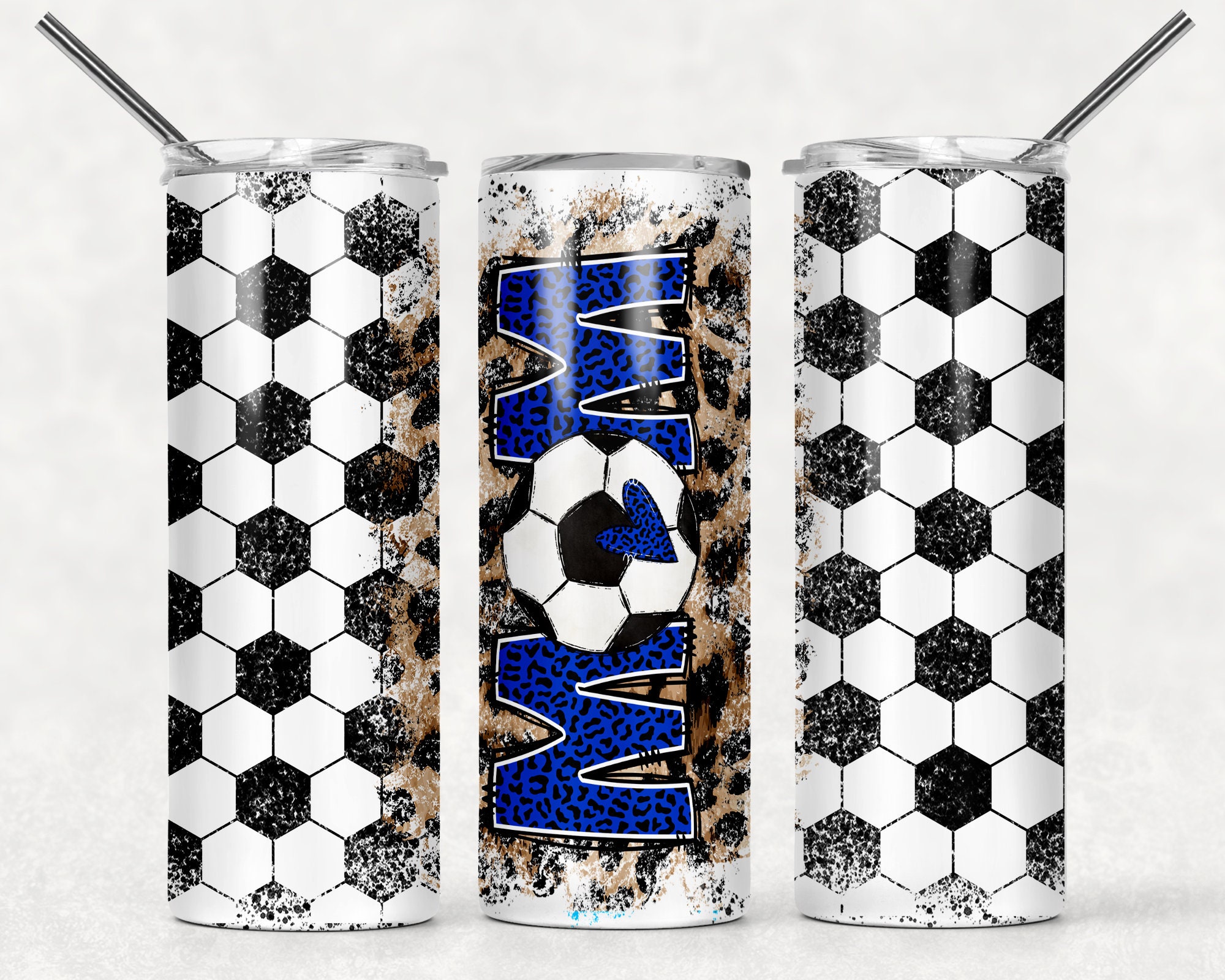 Soccer Mom Tumbler Wrap PNG Blue Team Colors Sublimation - Etsy