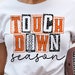 Touchdown Season Orange Black White Football Sublimation Design PNG ...