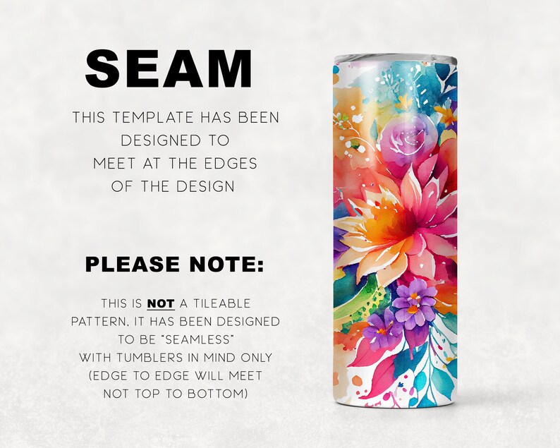 Bright Rainbow Floral Tumbler Wrap Neon Pride Flowers - Etsy