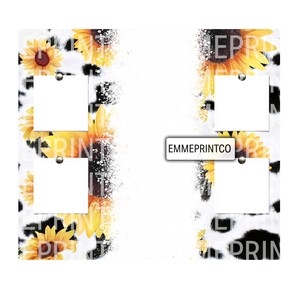 Sunflower Cow Print Tumbler Wrap for Photos PNG Tumbler Design Add ...