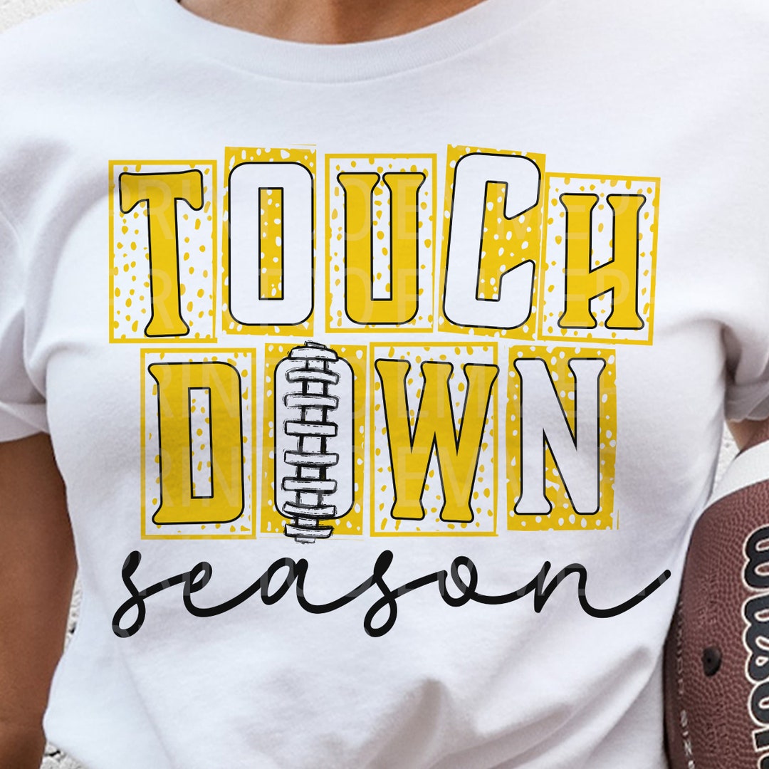 Touchdown Season Yellow White Football Sublimation Design PNG ...