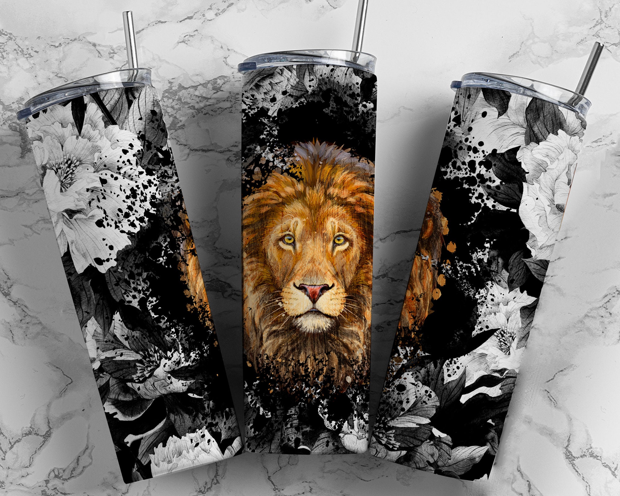 Lion Tumbler Wrap PNG Design Seamless Country Sublimation - Etsy
