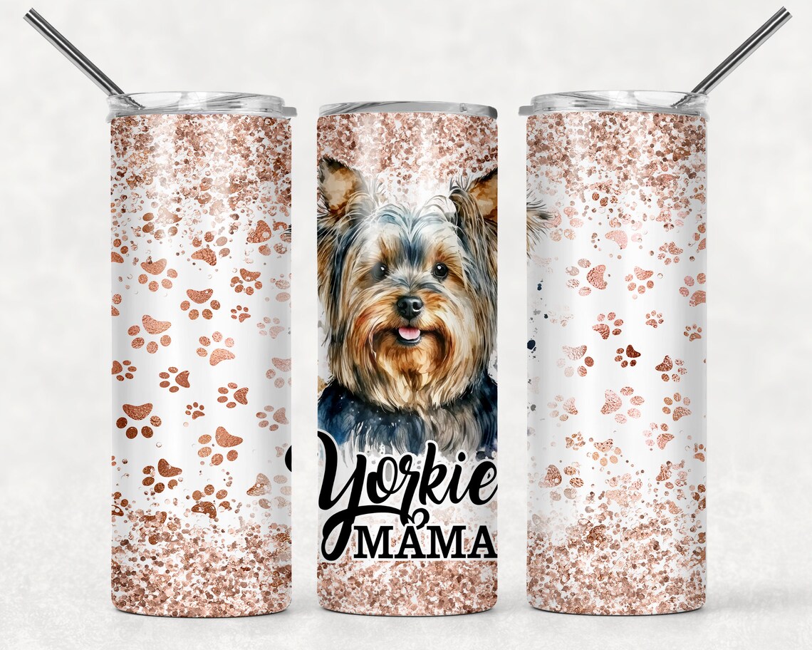 Yorkie Yorkshire Terrier Tumbler Wrap PNG Dog Mom Seamless - Etsy