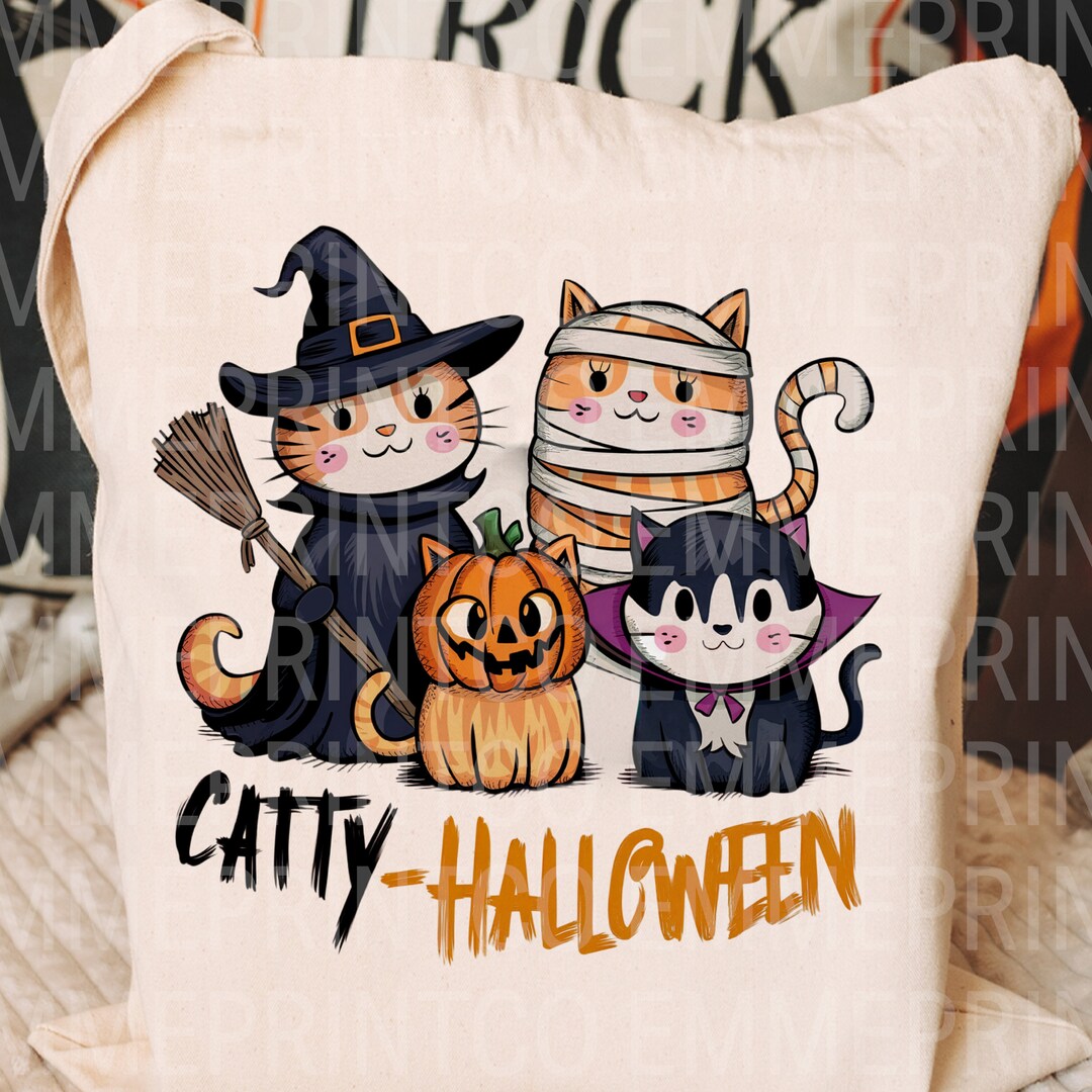 Catty Halloween Sublimation Design Cat Halloween Sublimation Design ...