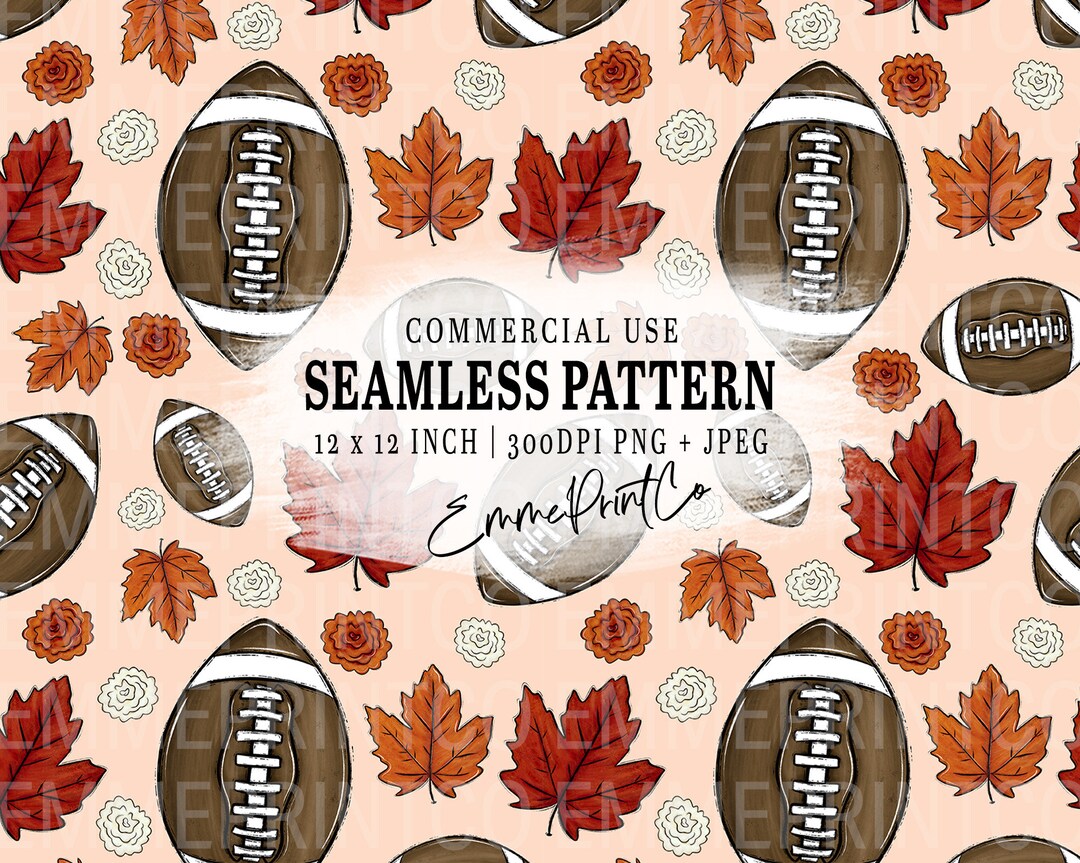 Football Fall Seamless Pattern - Flowers Floral for Fabric ...