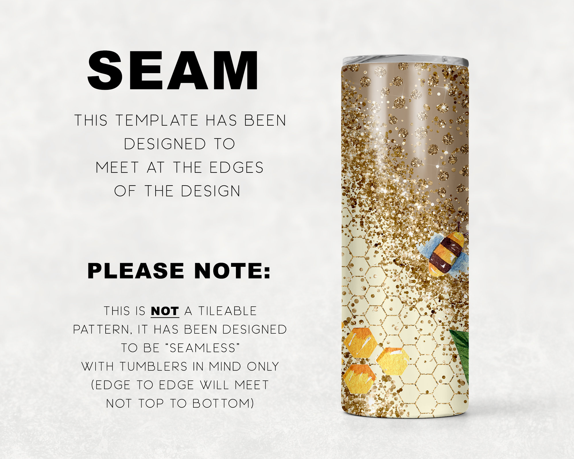 Bee Tumbler Wrap Honey Spring Seamless Tumbler Design | Etsy
