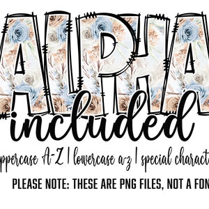 Add Your Own Name Alpha Blue Floral Tumbler Wrap PNG Tumbler Design ...