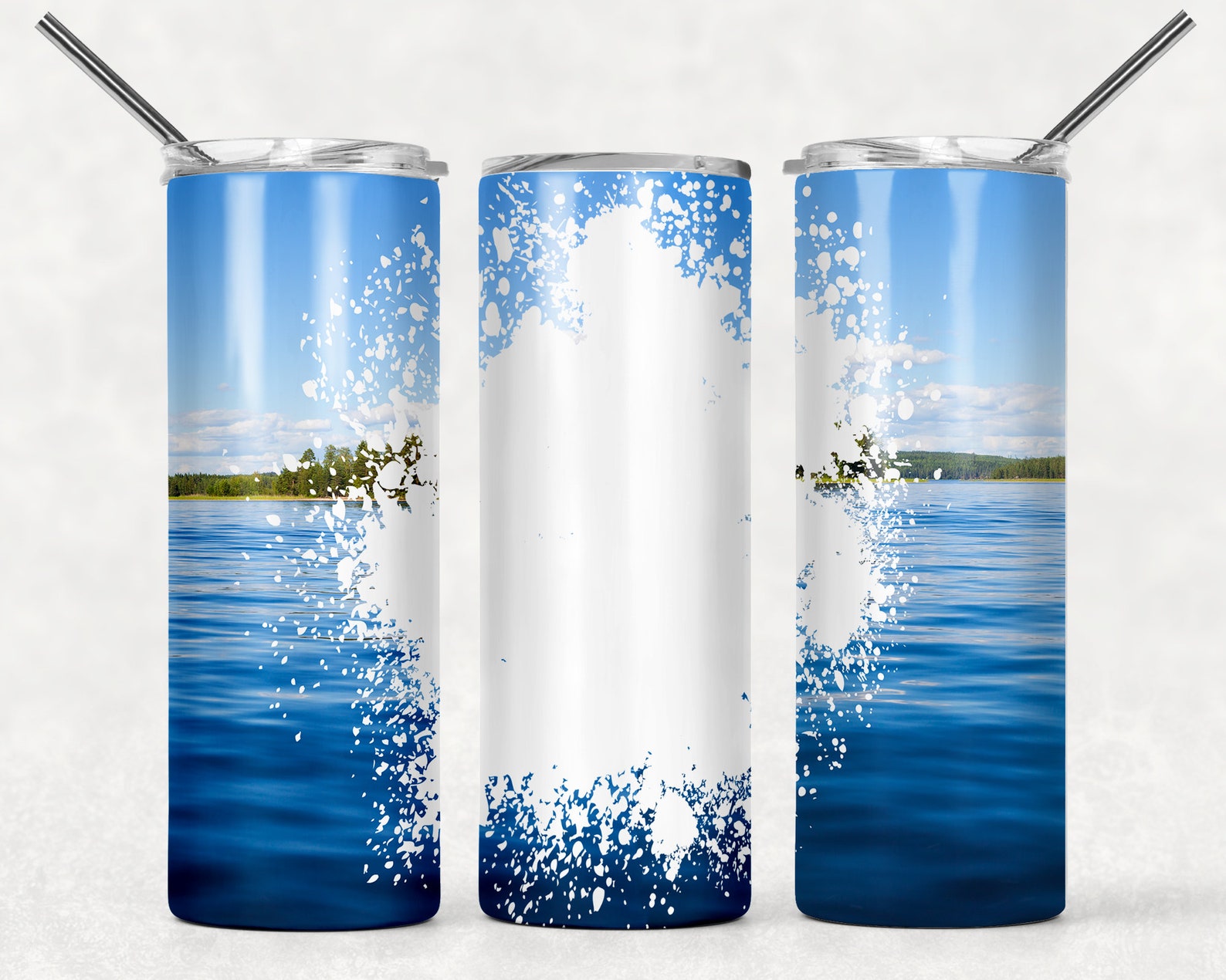 Lake Tumbler Wrap PNG Summer Seamless Sublimation Designs Downloads ...
