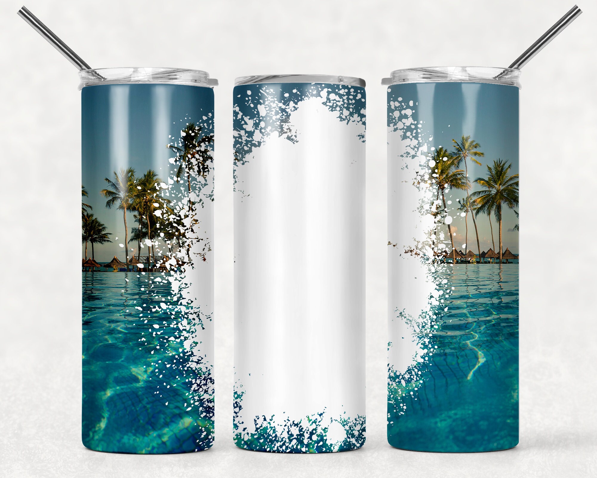 Seamless Pool Tumbler Wrap Add Your Own Text Name PNG Summer - Etsy Ireland