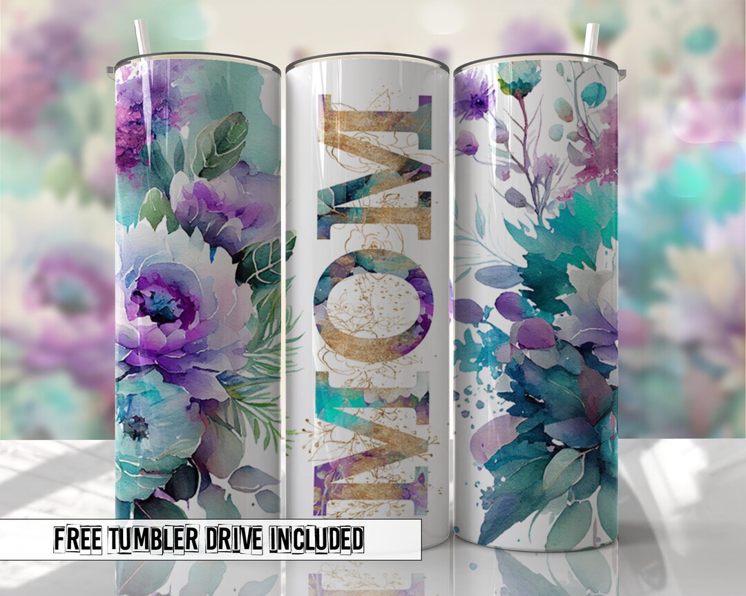 Purple Mom Wrap Purple Aqua MOM Sublimation Designs Seamless Downloads ...