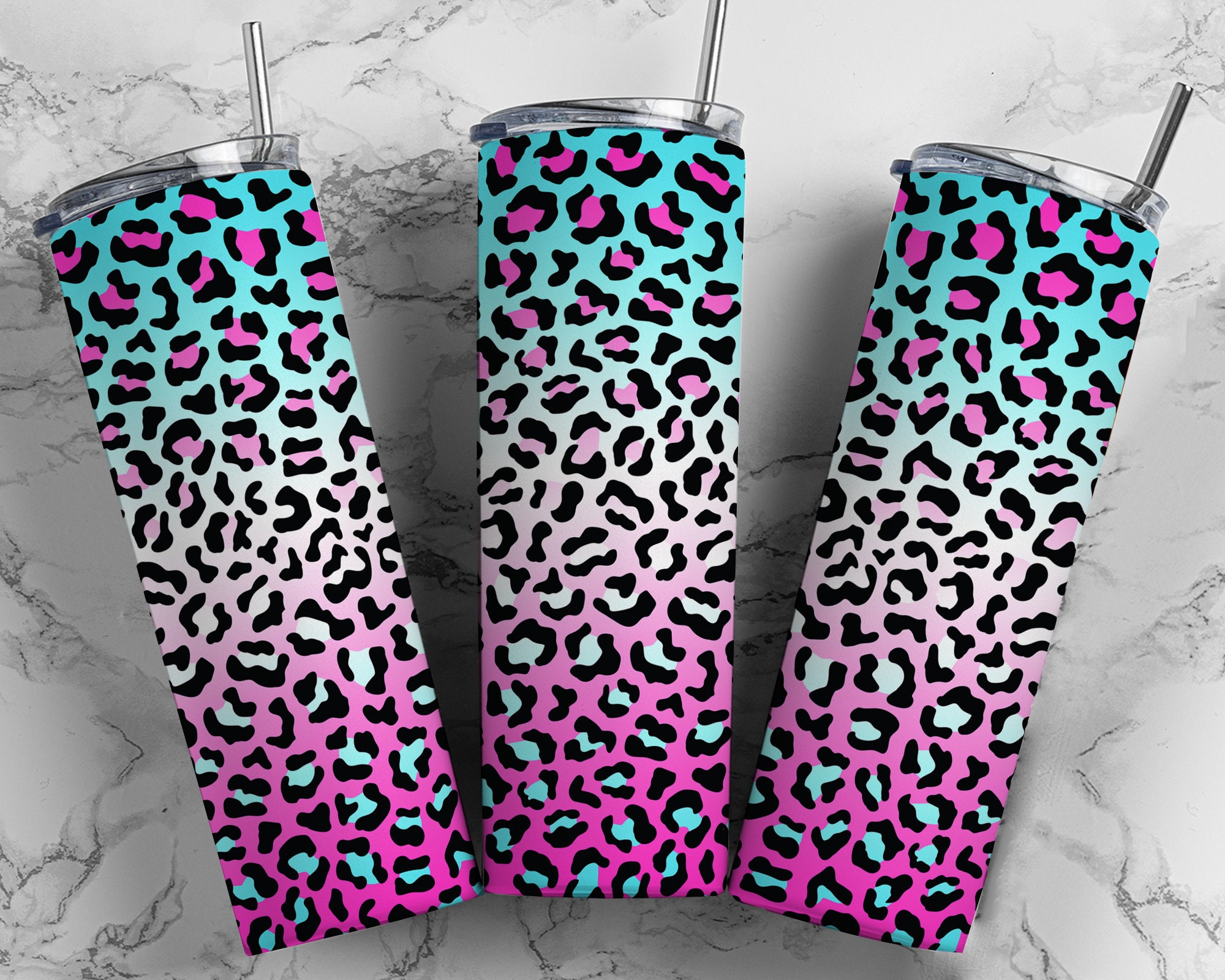 Bright Cheetah Print Tumbler Wrap PNG Seamless Sublimation | Etsy