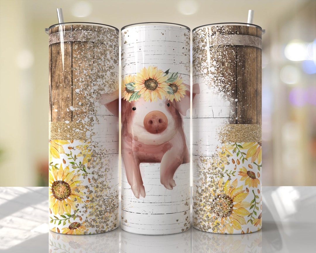 Envoltura para vaso de cerdito bebé con diseño de girasoles sin ...