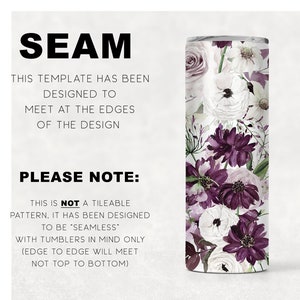 NAN Tumbler Wrap PNG Add Kids Names Purple Floral Tumbler Seamless ...