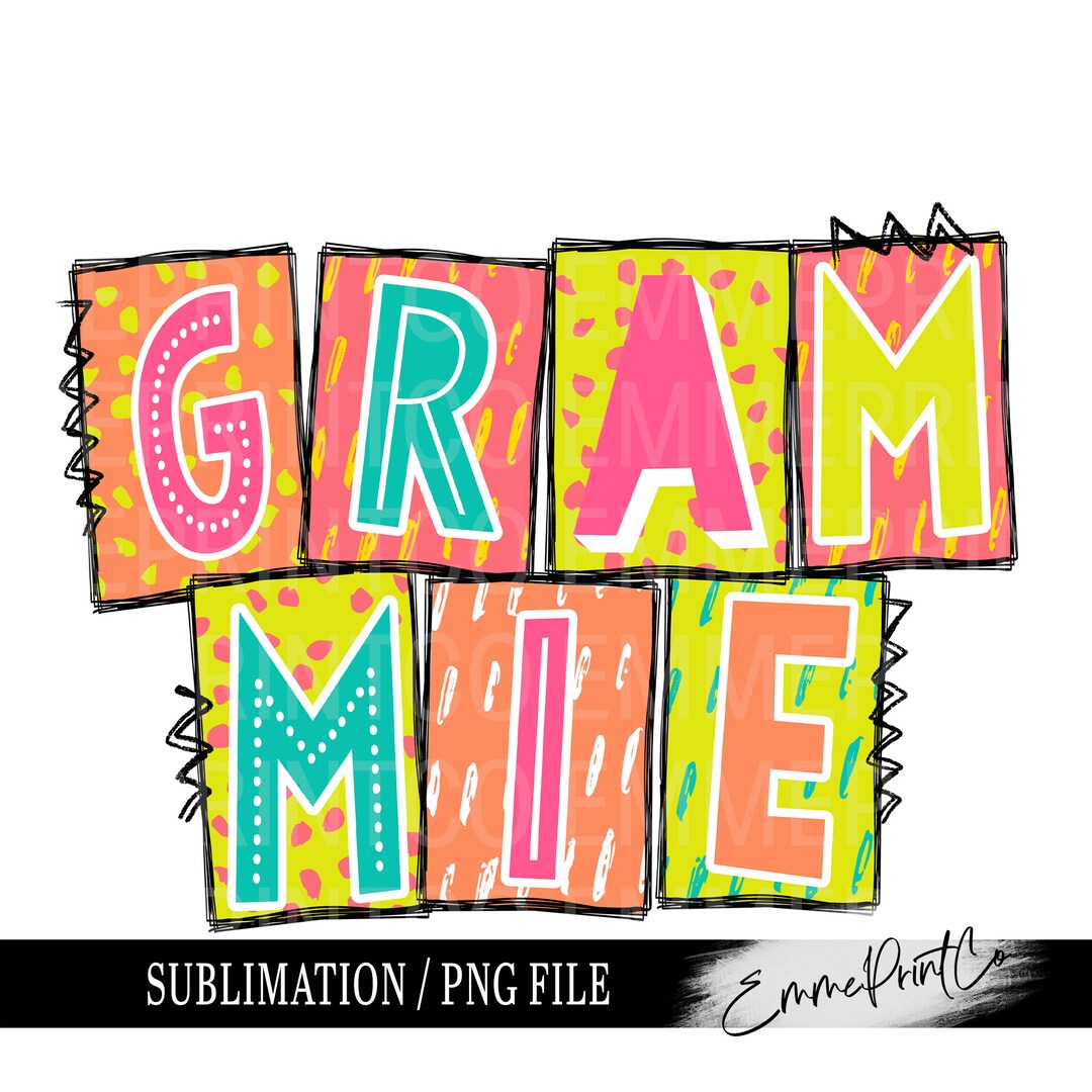 Grammie Neon Sublimation Design PNG - Bright Neons Mothers Day PNG ...