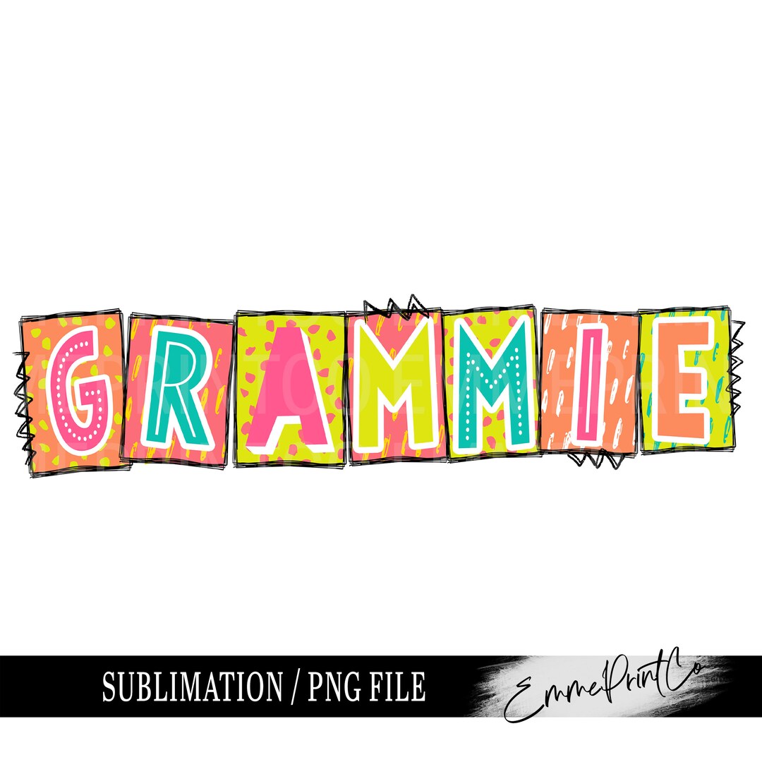 Grammie Neon Sublimation Design PNG - Bright Neons Mothers Day PNG ...