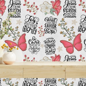 SEAMLESS Pattern Christmas Quotes - Jesus Religious - Design Downloads ...
