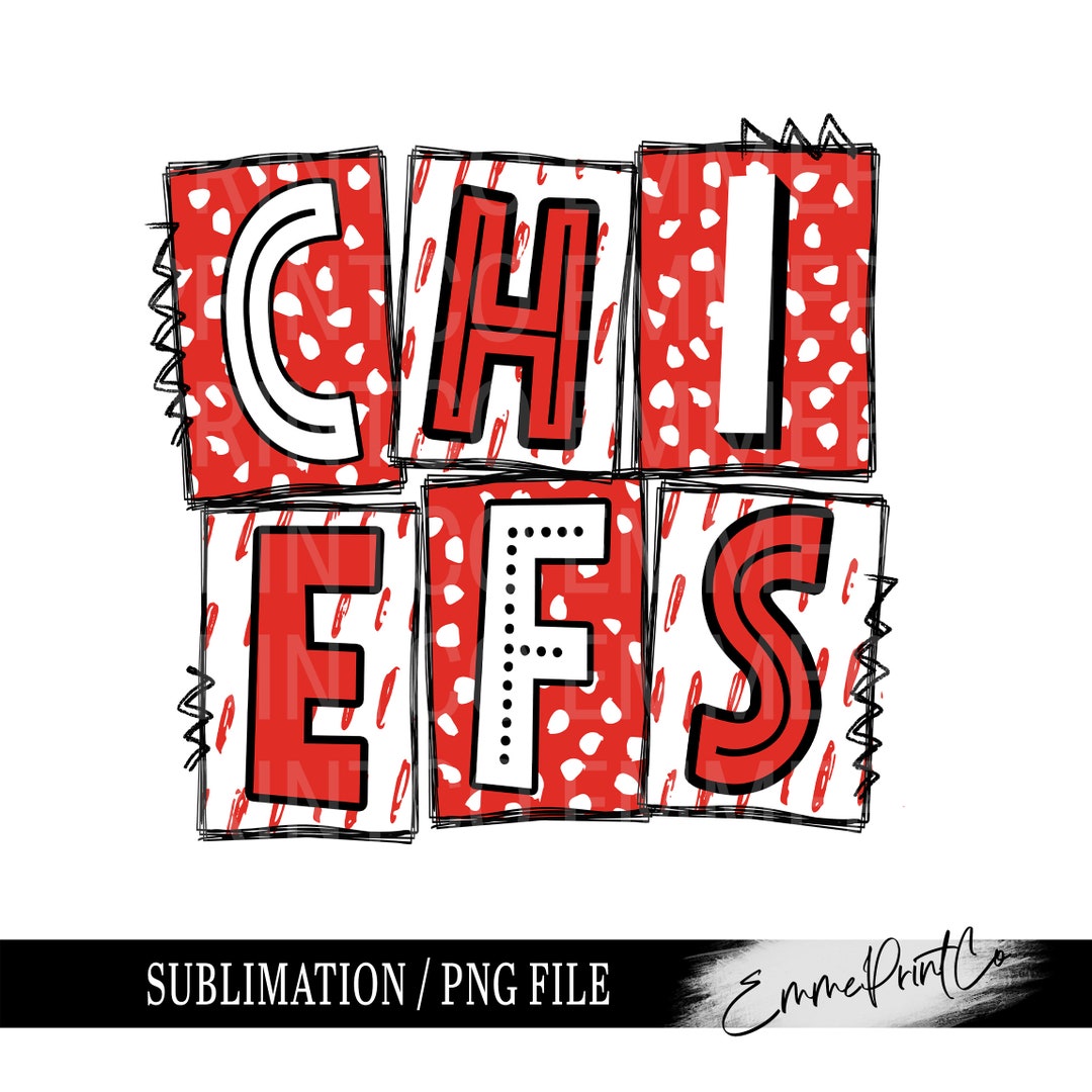 Chiefs School Spirit Sublimation Design PNG - Red Black White Tshirt ...