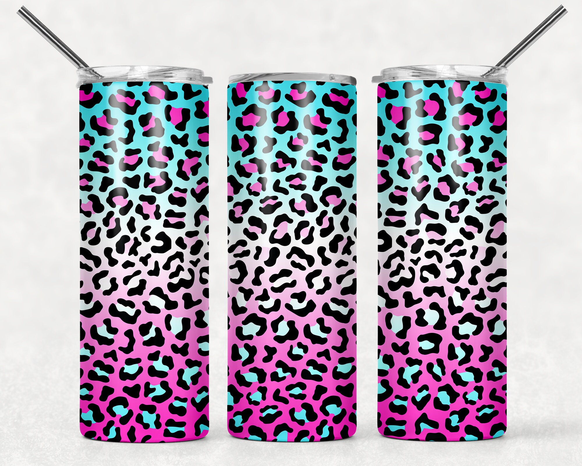 Bright Cheetah Print Tumbler Wrap PNG Seamless Sublimation - Etsy