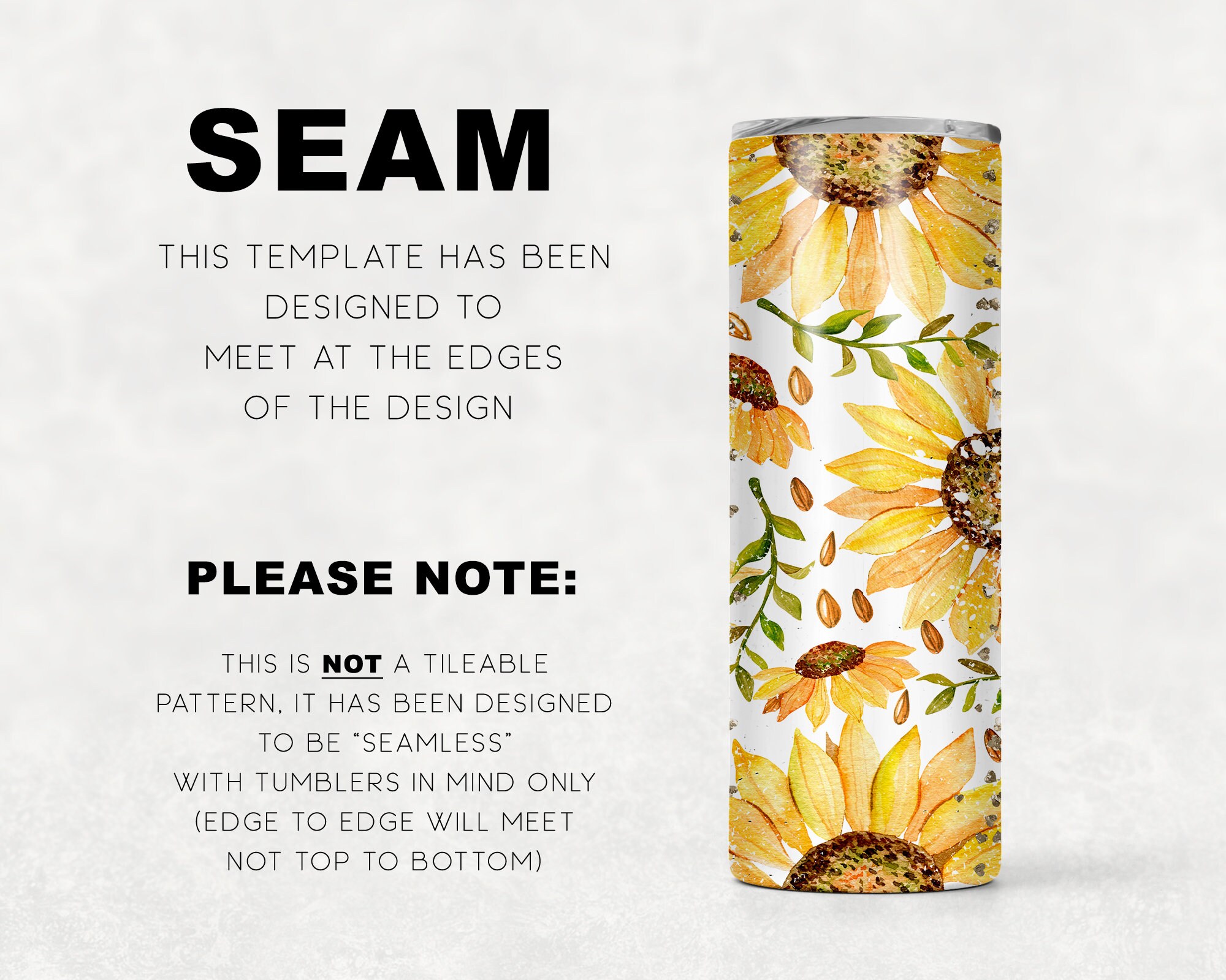 Sunflower Tumbler Wrap Background PNG Seamless Sublimation - Etsy