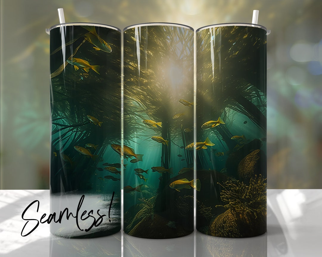 Sea Life Ocean Fish Wrap Seamless Photography Tumbler PNG Template ...