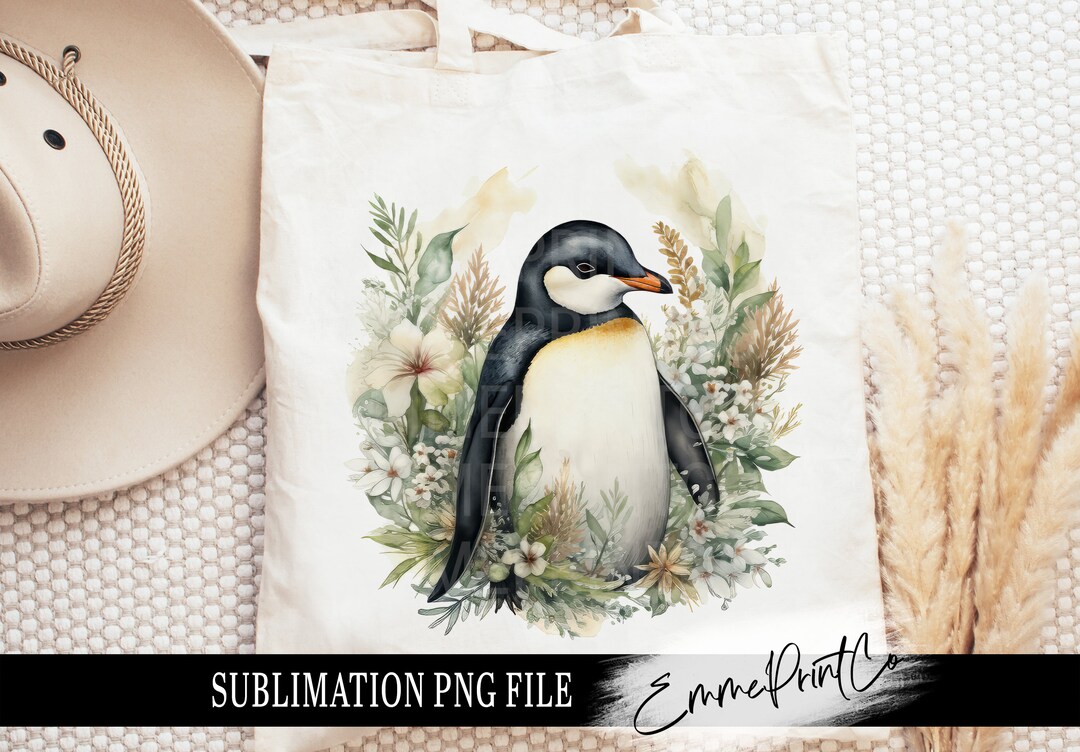 Penguin Sublimation Design PNG - Botanical Tshirt Mugs Tumbler ...