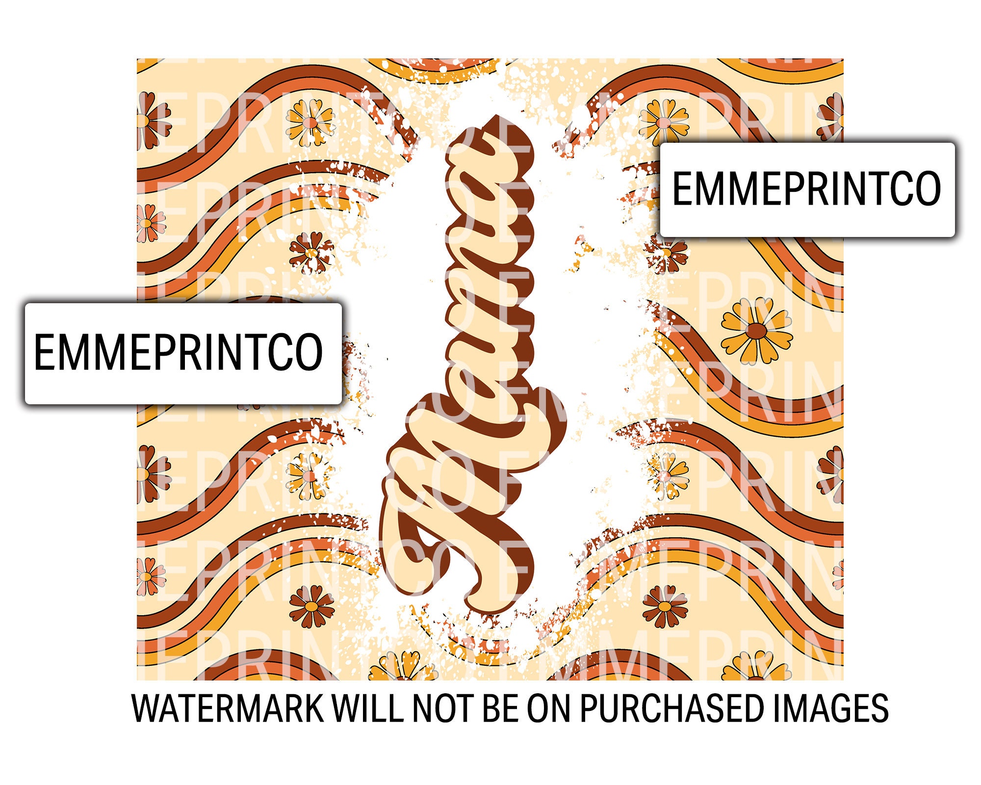 Retro Mama Tumbler Wrap PNG Seamless 60s 70s Floral - Etsy