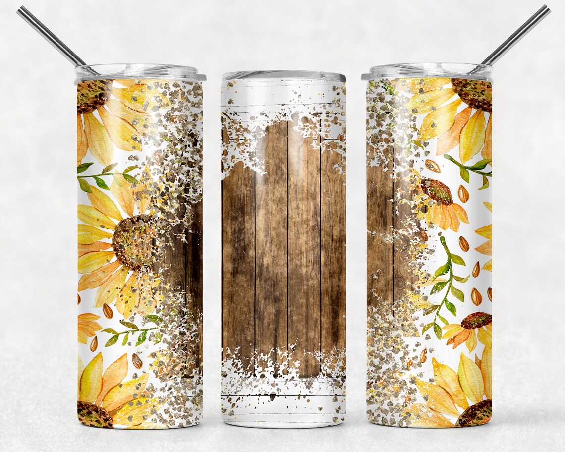 Sunflower Tumbler Wrap Background PNG Seamless Sublimation - Etsy