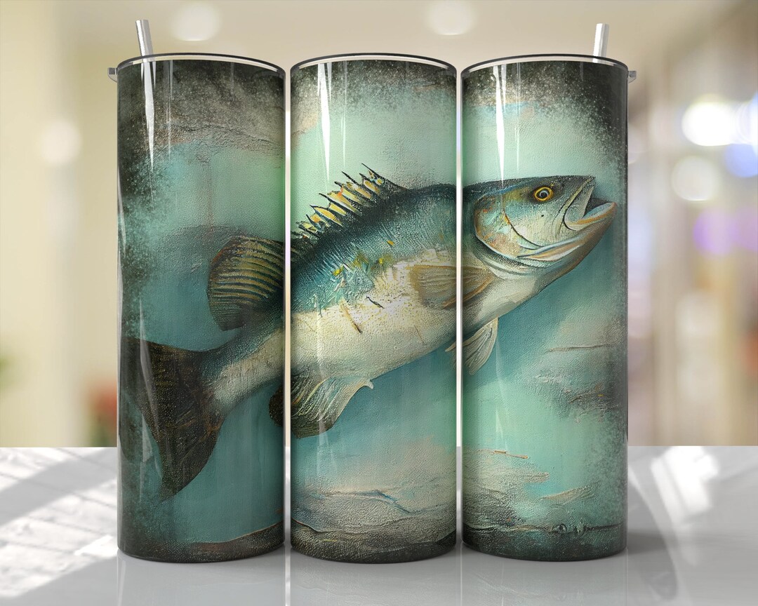 Bass Fish Tumbler Wrap Seamless Designs - Skinny Tumbler 20oz Design ...