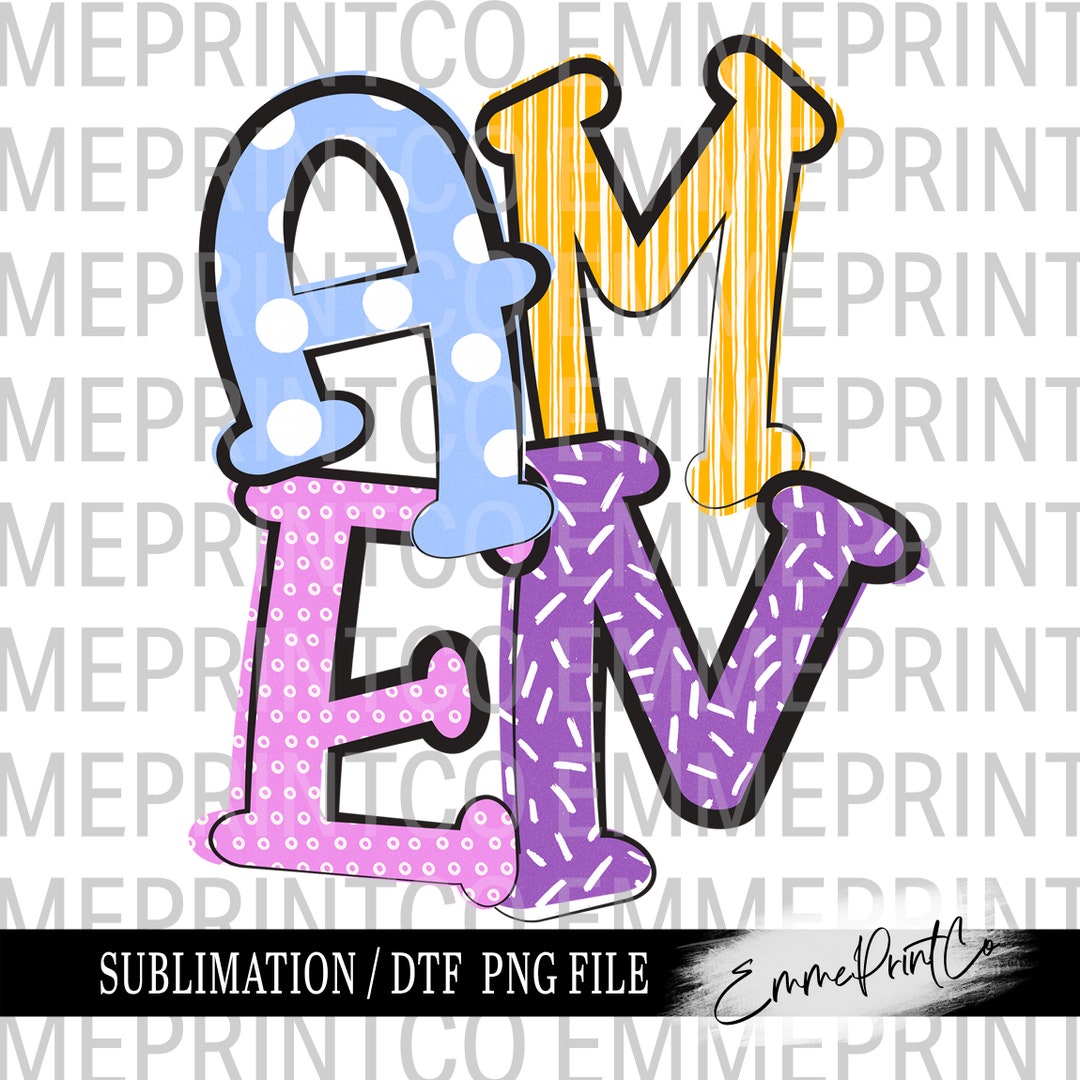 Purple Amen - Jesus Easter - Sublimation Design Download PNG - DTF ...