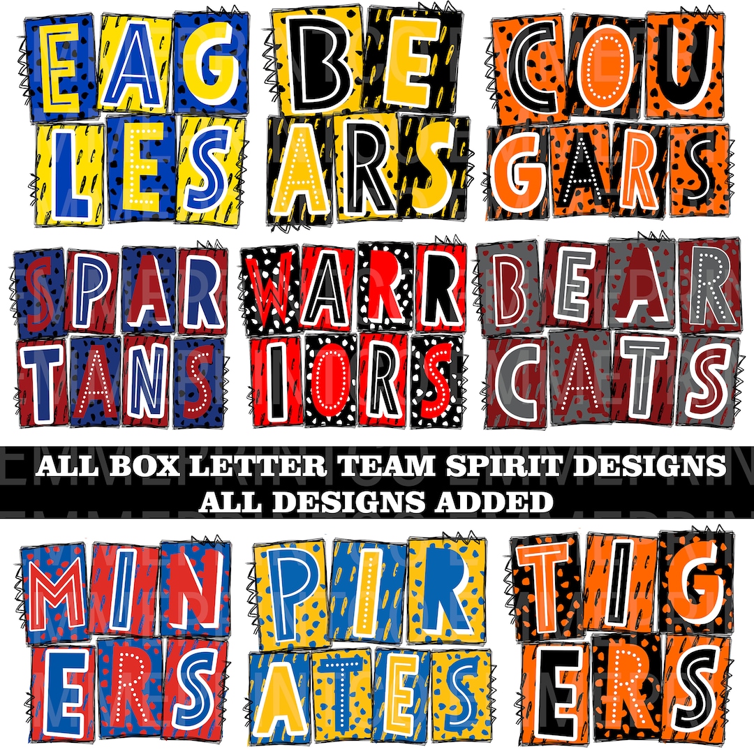 Football Sports Teams, School Spirit Scribble Dalmation Dots Bundle ...