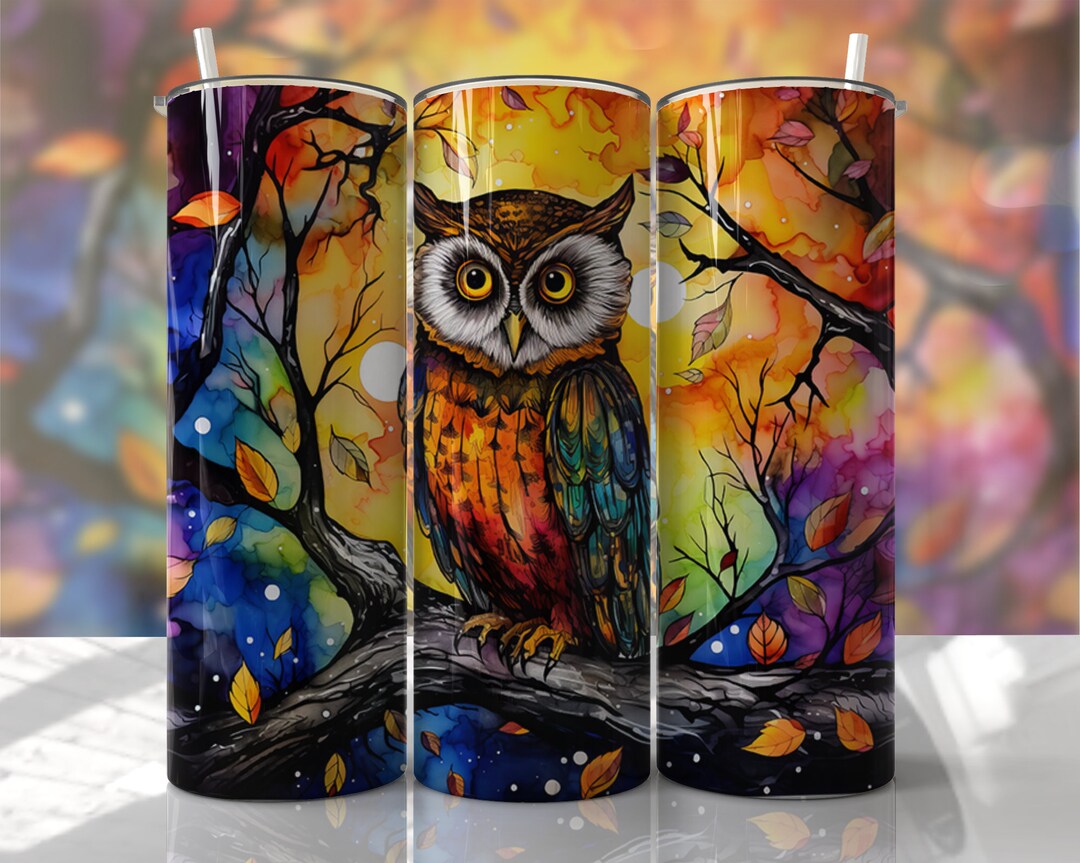 Owl Colorful Alcohol Ink Wrap PNG Seamless Sublimation Designs ...