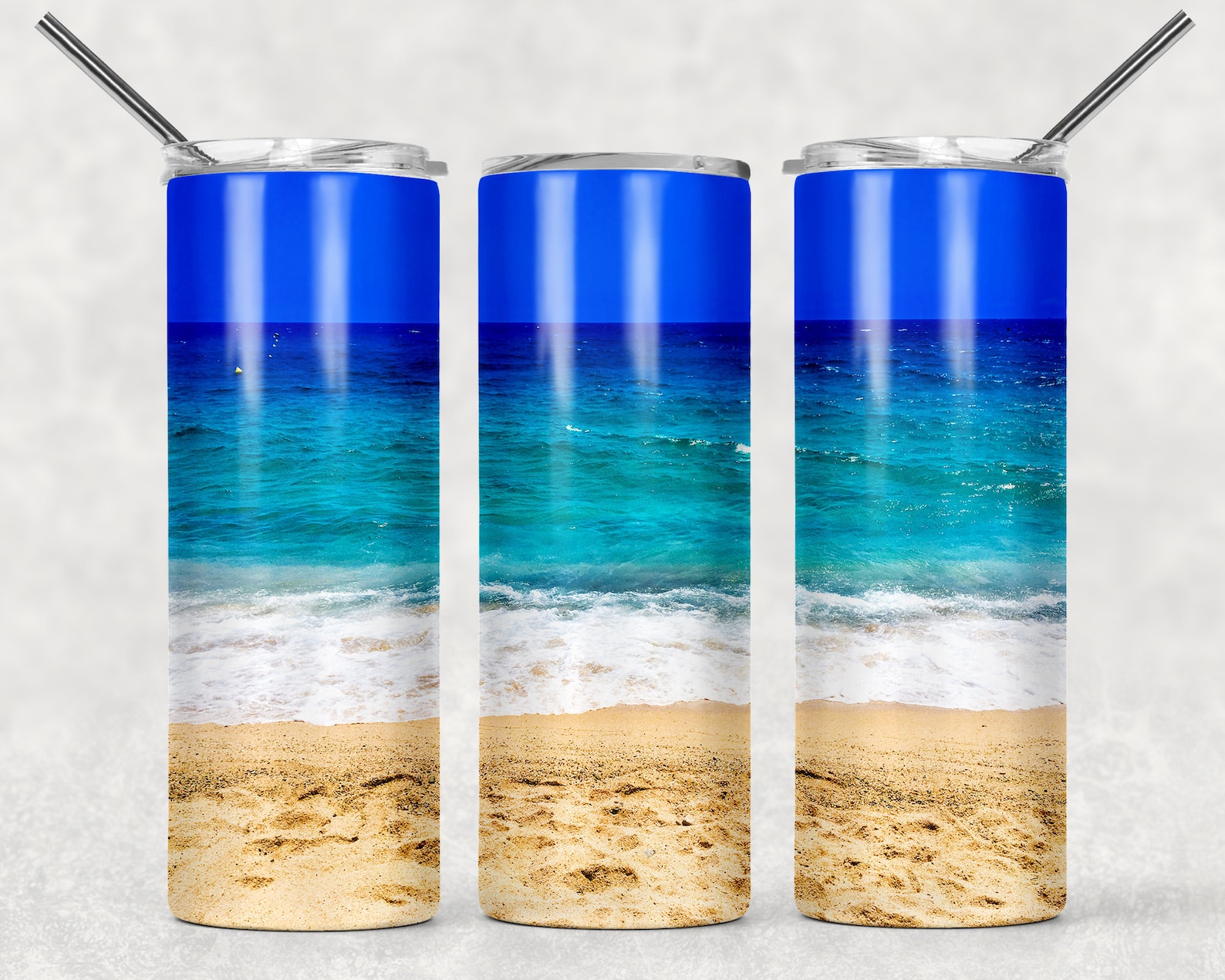 Beach Summer Ocean Sublimation Designs Downloads - Skinny Tumbler 20oz ...