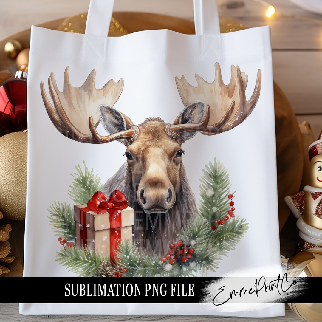 Christmas Moose Sublimation Design PNG - Christmas Tshirt Mugs Tumbler ...