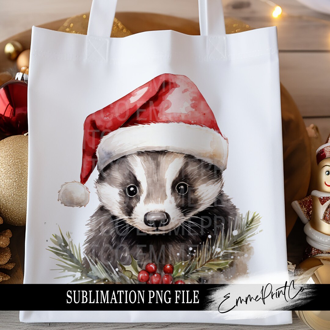Christmas Badger Sublimation Design PNG - Christmas Tshirt Mugs Tumbler ...