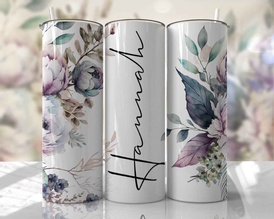 Floral Tumbler Wrap With Name Sublimation Tumbler Designs Add Your Own ...