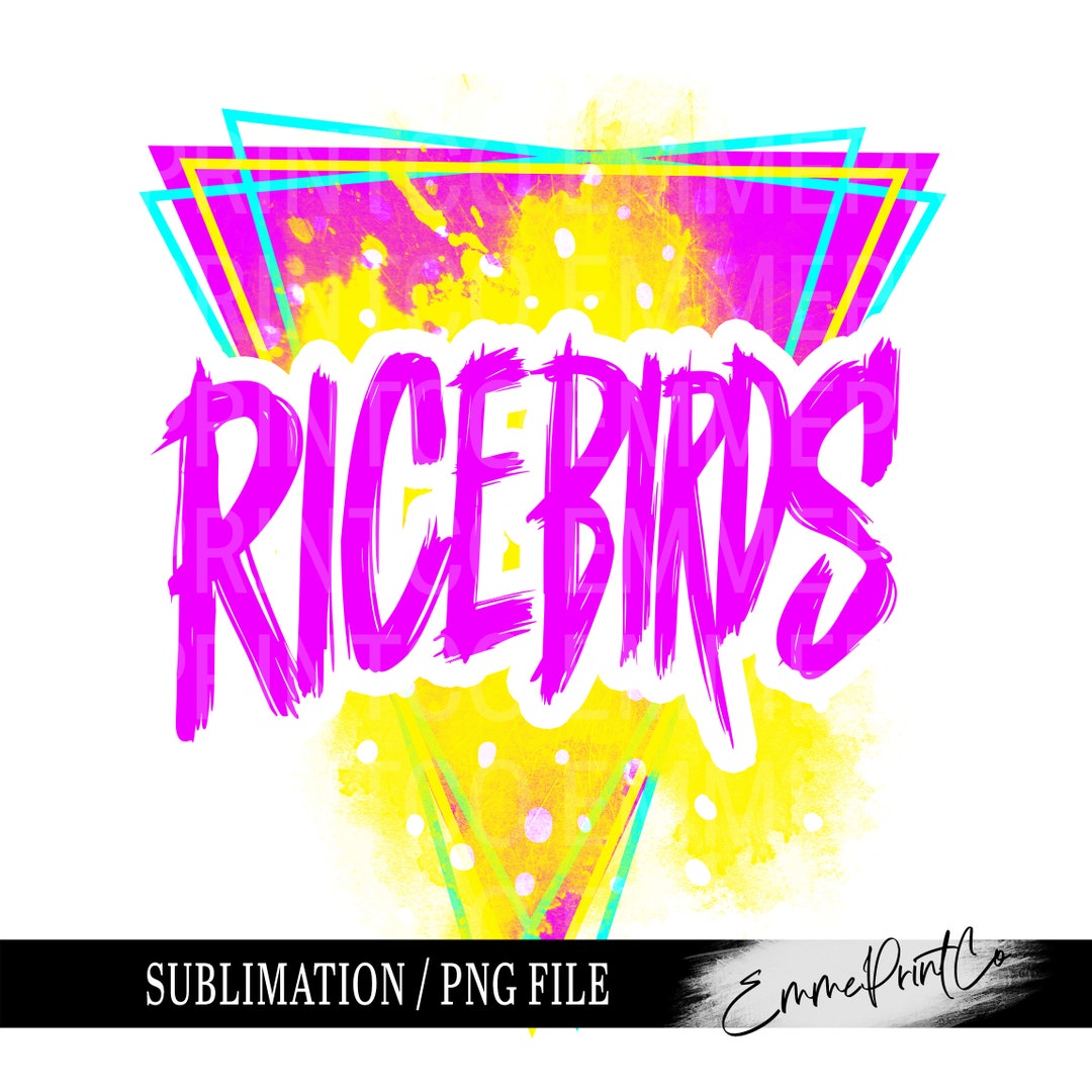 Ricebirds School Spirit Pride Football Sublimation Design PNG - Neon ...
