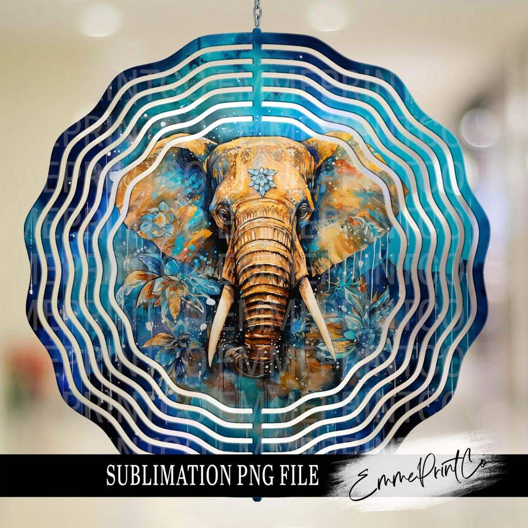 Elephant Wind Spinner Sublimation Designs Alchohol Ink - PNG ...