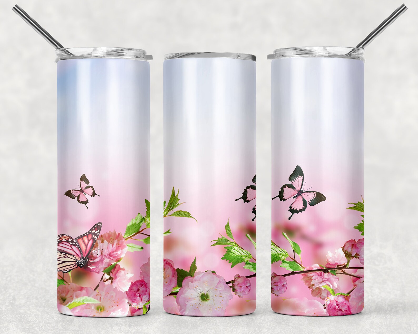 Floral Butterfly Sublimation Designs Downloads Skinny - Etsy