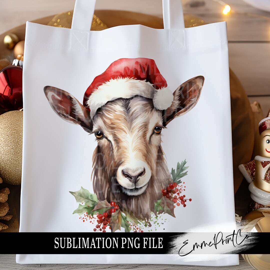 Christmas Goat Sublimation Design PNG - Christmas Tshirt Mugs Tumbler ...