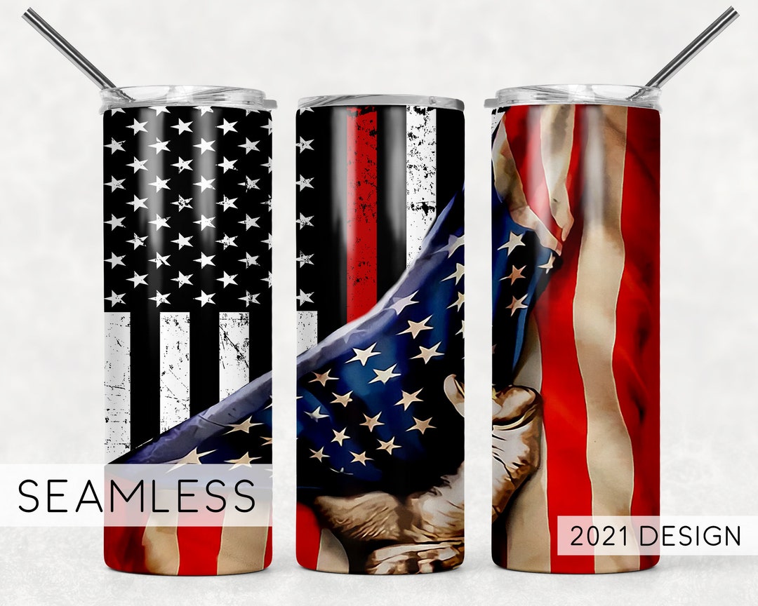USA Flag Fire Fighter Red Line Sublimation Designs Downloads - Skinny ...
