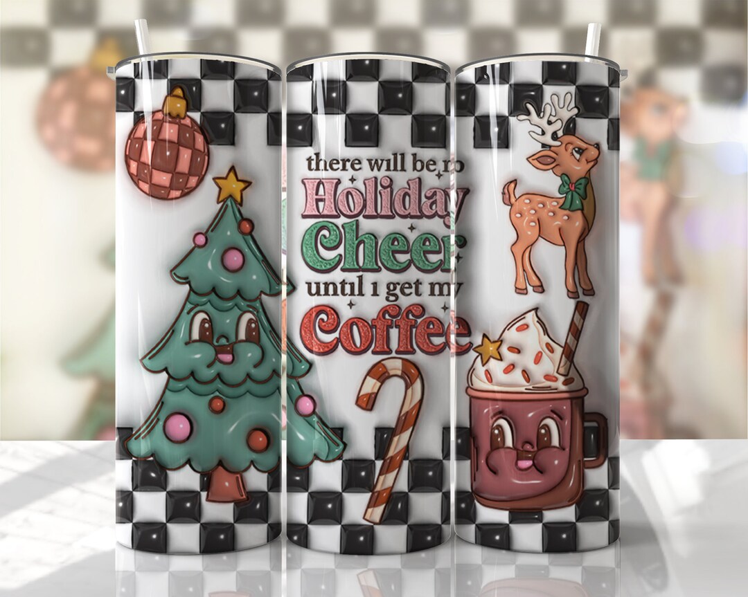 3D Puffy Retro Christmas - Funny - 20oz Skinny 3d Inflated Tumbler Wrap ...