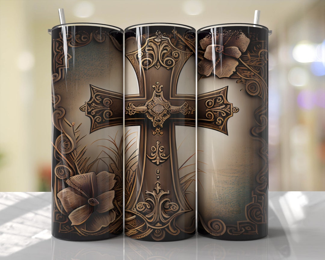 Jesus Cross Tumbler Wrap Religious Easter Dark Tumbler Sublimation ...
