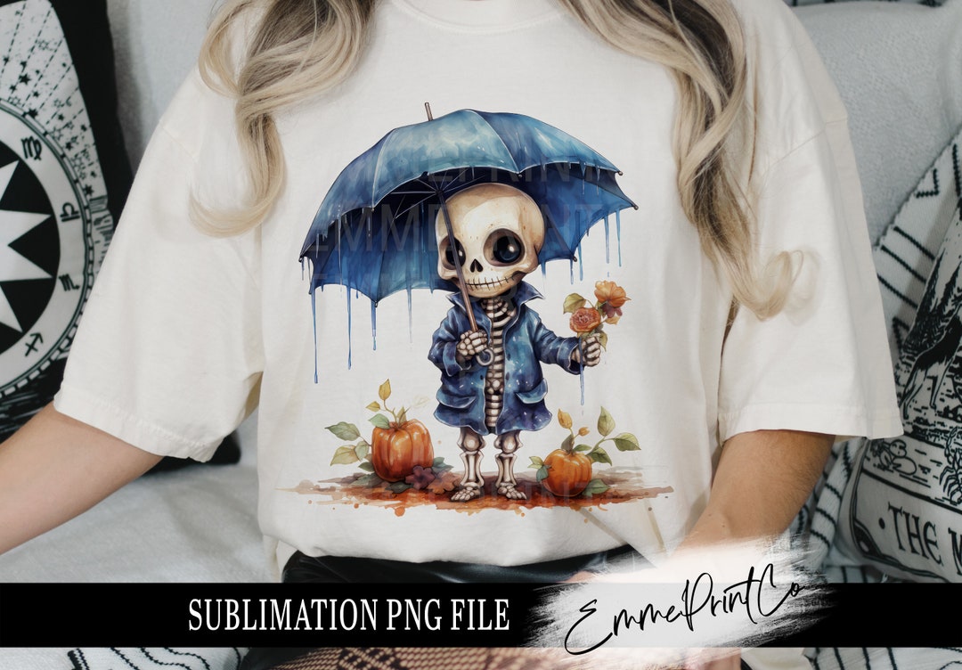 Cute Skeleton Sublimation Design PNG - Halloween Tshirt Mugs Tumbler ...