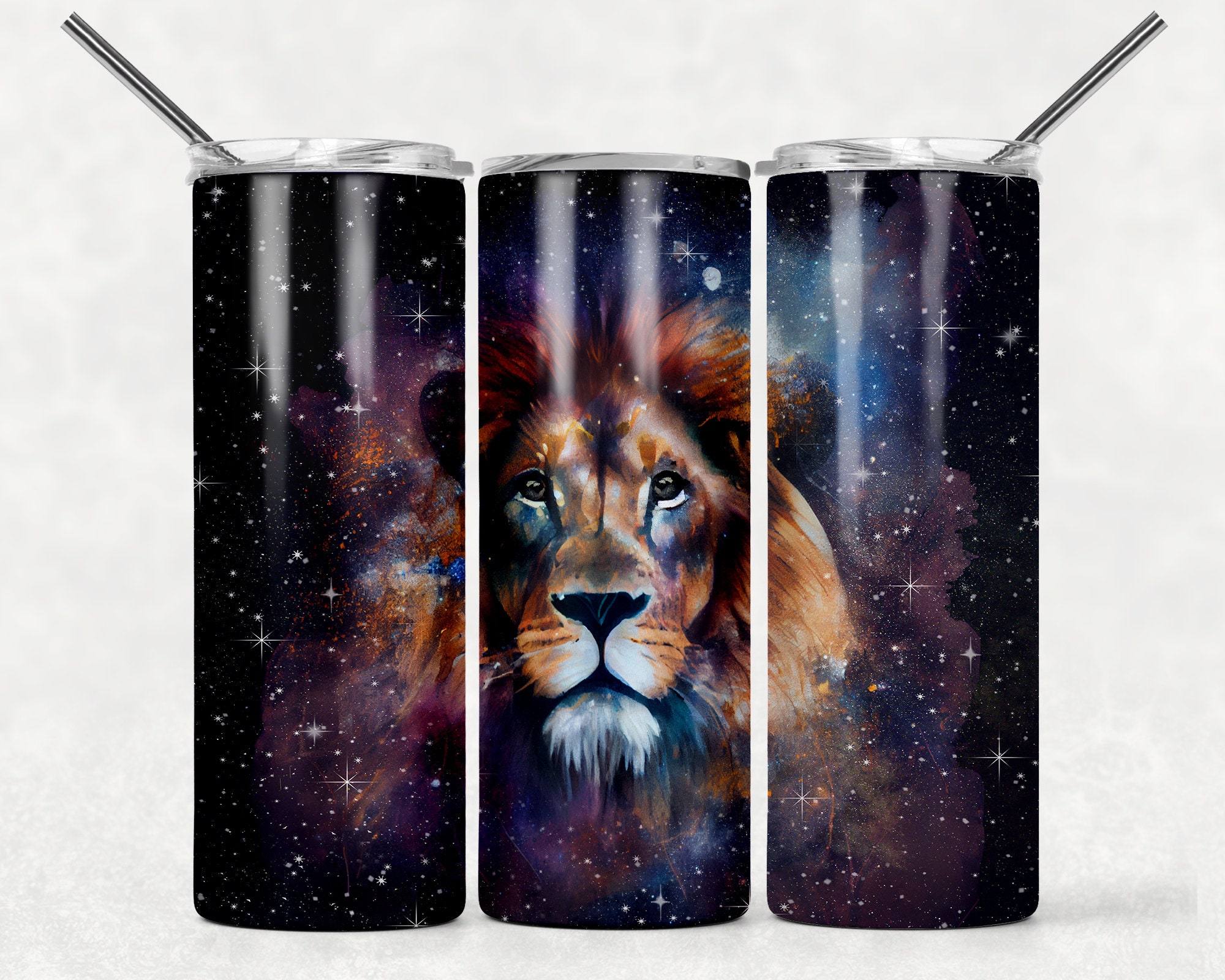 Lion Tumbler Wrap PNG Tumbler Design Galaxy Seamless - Etsy