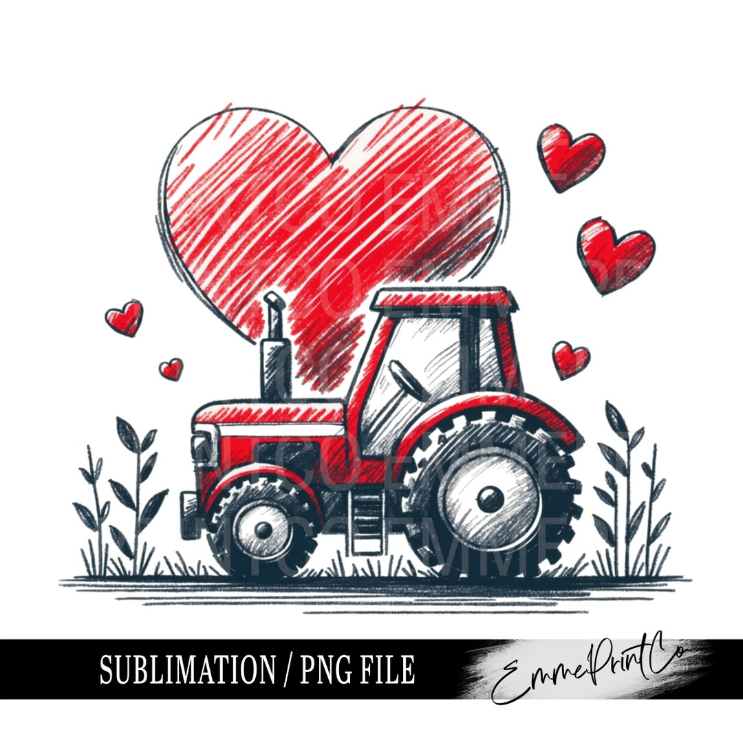 Valentine's Day - Tractor - Sublimation Design Download PNG - DTF ...