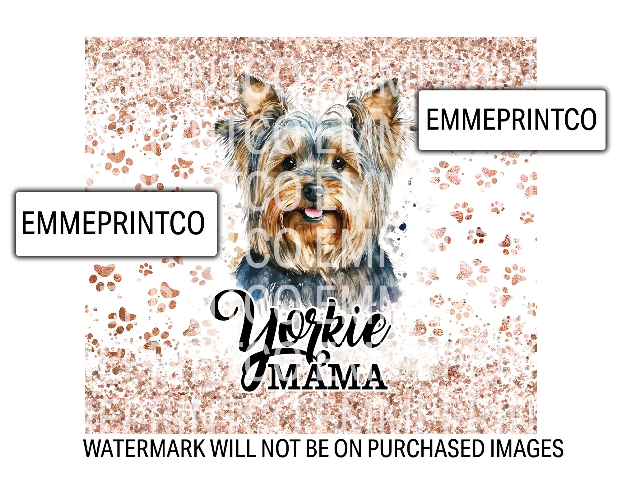 Yorkie Yorkshire Terrier Tumbler Wrap PNG Dog Mom Seamless - Etsy