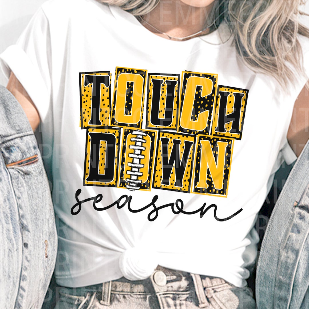 Touchdown Season Yellow Black Football Sublimation Design PNG ...