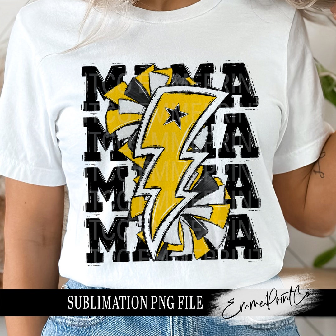 Yellow Cheer Mom MAMA Sublimation Design PNG - Tshirt Mugs Tumbler ...