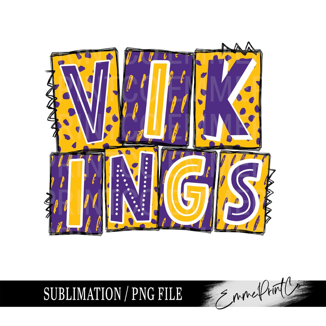 Vikings School Spirit Sublimation Design PNG - Purple Gold Tshirt Mugs ...